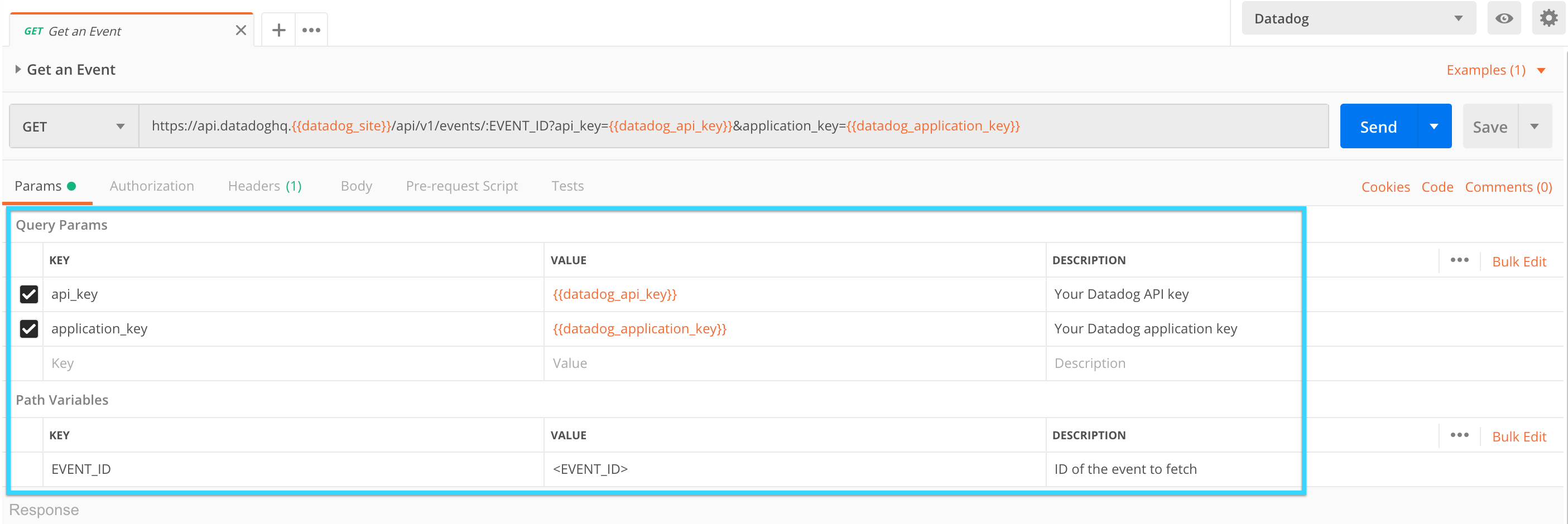 Using Postman with Datadog APIs