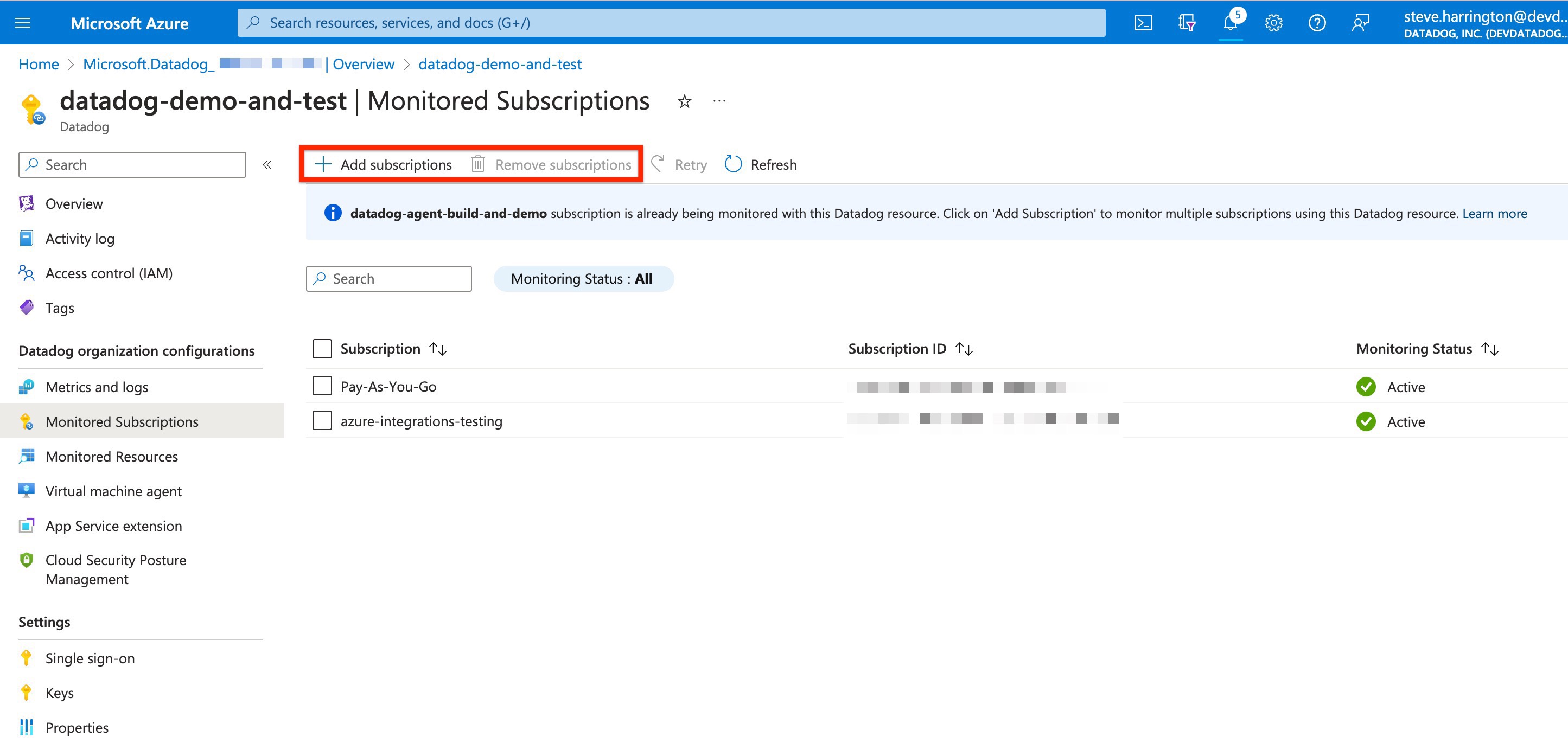 Managing the Azure Native Integration