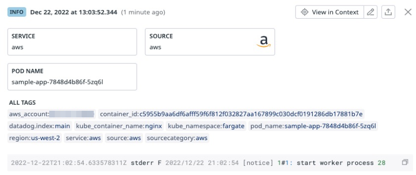 Send AWS EKS Fargate Logs with Kinesis Data Firehose