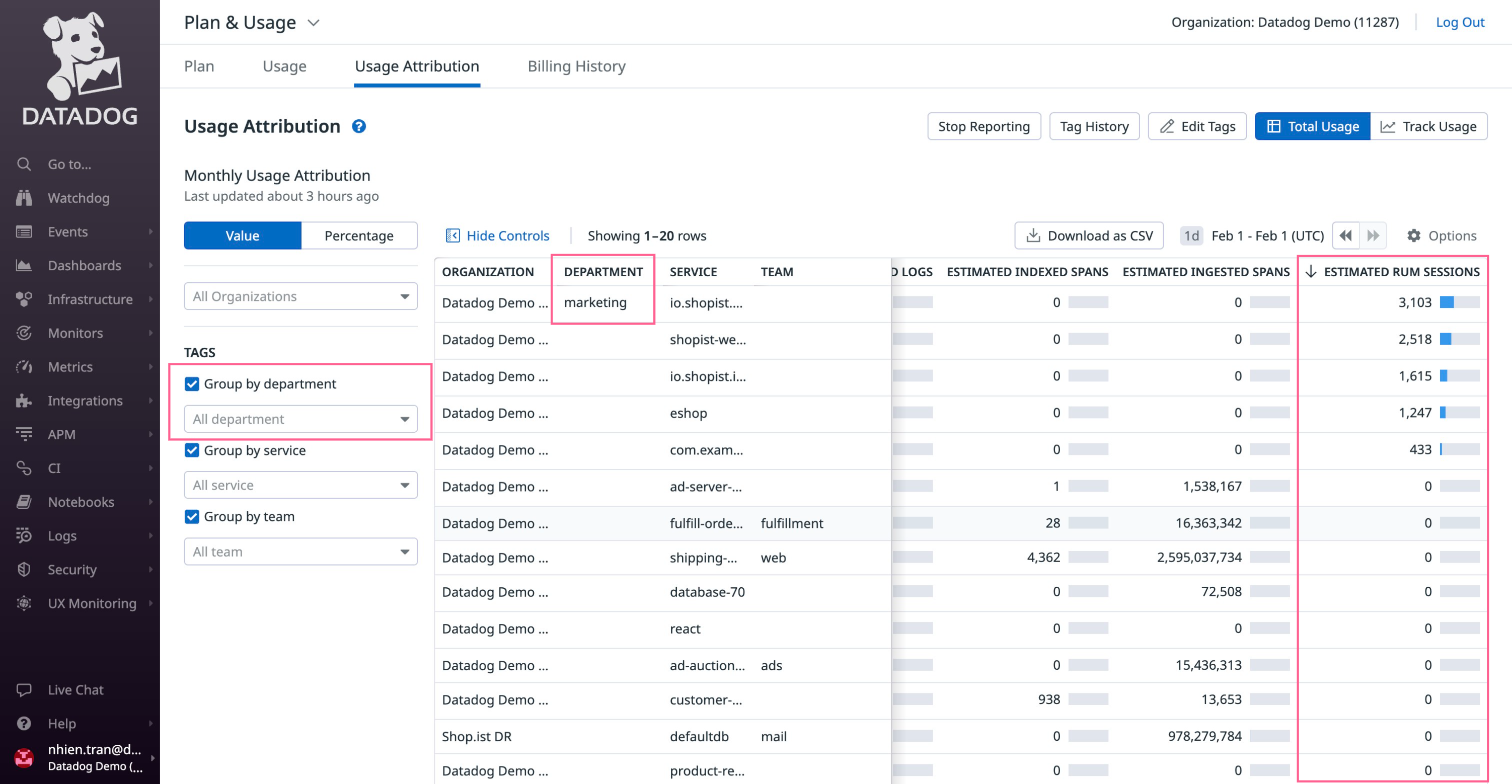 Track RUM Usage with Usage Attribution Tags